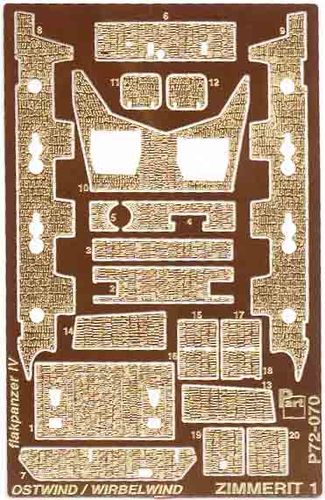 Part P72-070 Zimmerit 1 Flakpanzer IV Hasegawa