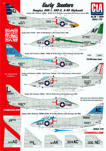 CtA Cut then Add 026 Early Scooters - Douglas A4D-1 / A4D-2 / A-4B Skyhawk (11 markings)
