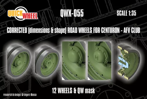 Quick Wheel QWX55 Centurion - Corrected Road Wheels 12 Wheels & QW Mask (for AFV Club Kits)