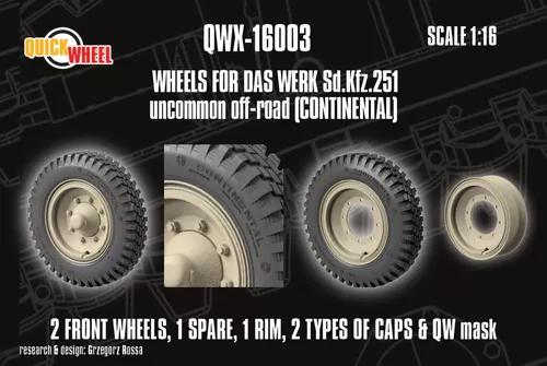 Quick Wheel QWX16003 Sd.Kfz. 251 - Wheels Uncommon Off-Road (Continental / for Das Werk Kits)