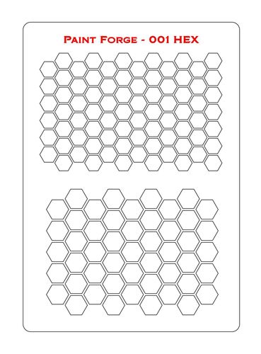 Paint Forge PFST001M Hex Stencils M (size 14.0cm x 9.8cm)