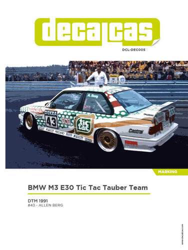 Decalcas DEC005 BMW M3 E30 Team Tauber sponsored by Tic Tac 1991 (for Beemax, Aoshima and NuNu Kits)