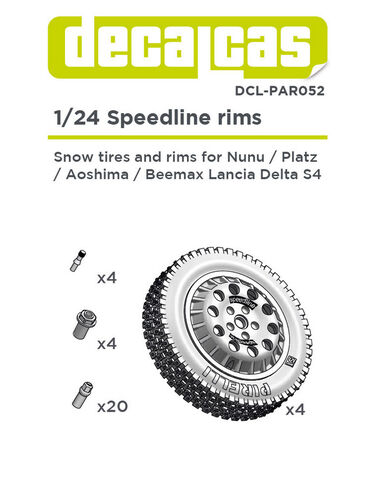 Decalcas PAR052 Lancia Delta S4 - Speedline Snow Tyres and Rims (for Beemax and Nunu Kits)