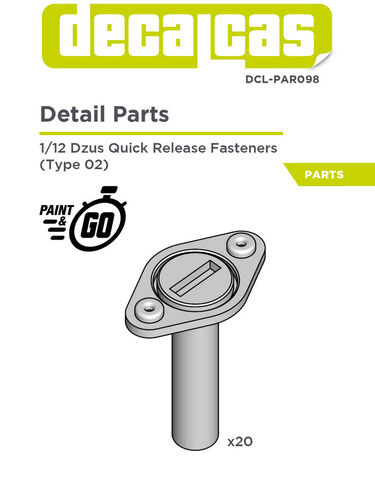 Decalcas PAR098 DZUS Quick Release Fasteners Large Type 02 (20 pcs)
