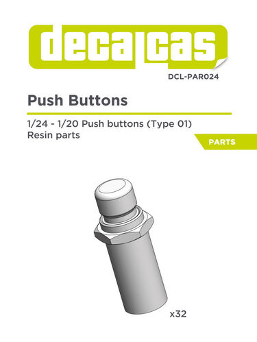 Decalcas PAR024 Push Button Resin Parts (32 pcs)