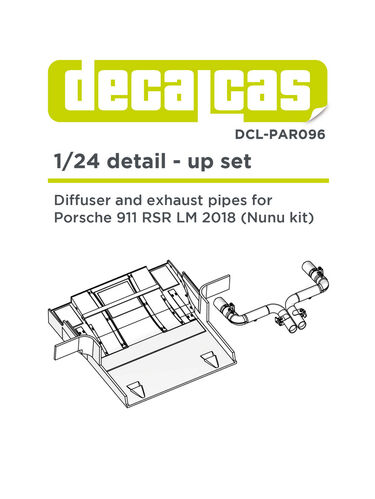 Decalcas PAR096 Porsche 911 RSR LM 2018 - Diffuser and Exhaust Pipe (for NuNu Kits)