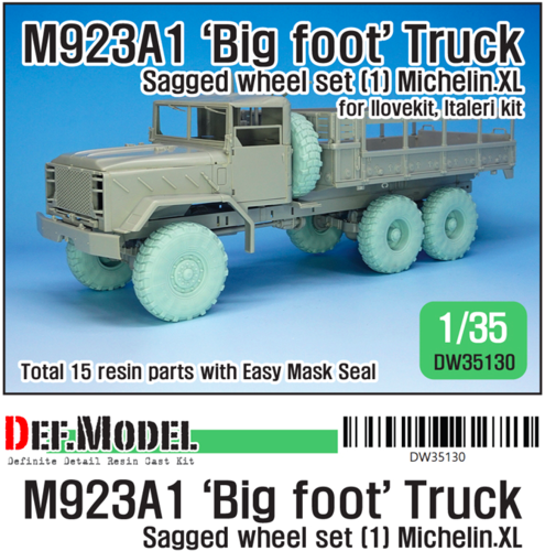 DEF Model DW35130 M923A1 BIG FOOT Truck Mich. XL Sagged Wheel set