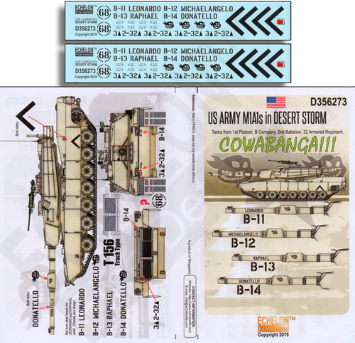 Echelon Fine Details D356273 US Army M1A1s in Desert Storm: COWABANGA!