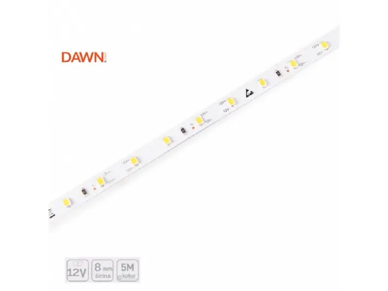 DAWN 2835-60-WW LED Traka, 12V 7.2W/M 3000K IP20 HL, 5M, 8MM