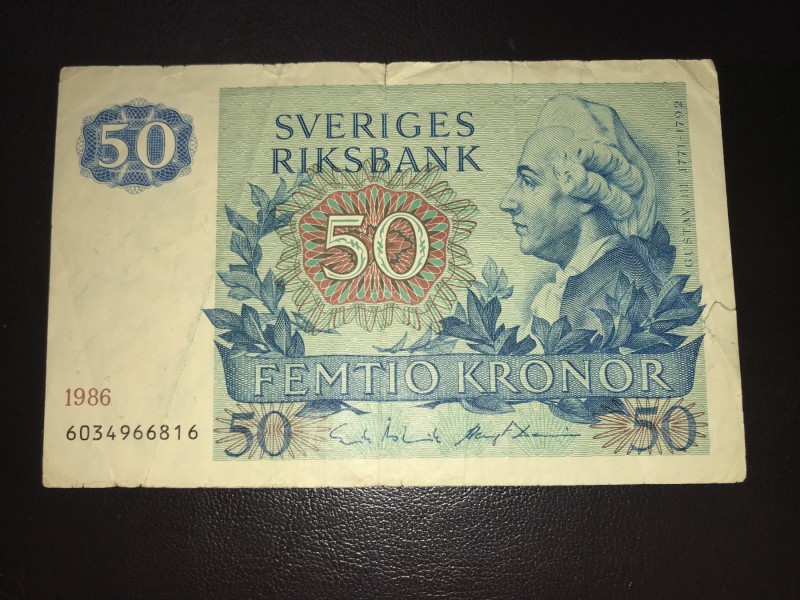 ŠVEDSKA 50 KRUNA.1986.