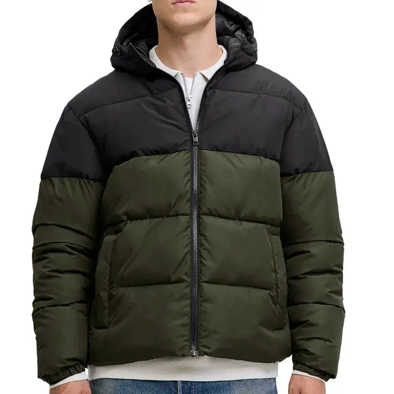 Jack & Jones Muška jakna JJMAZE Puffer Hood, Zelena
