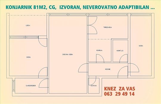 Konjarnik, 3,0, 81M2, uknjižen, adaptibilan
