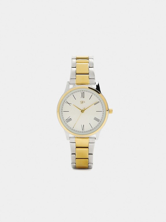BICOLOR WATCH WITH STAINLESS STEEL BRACELET