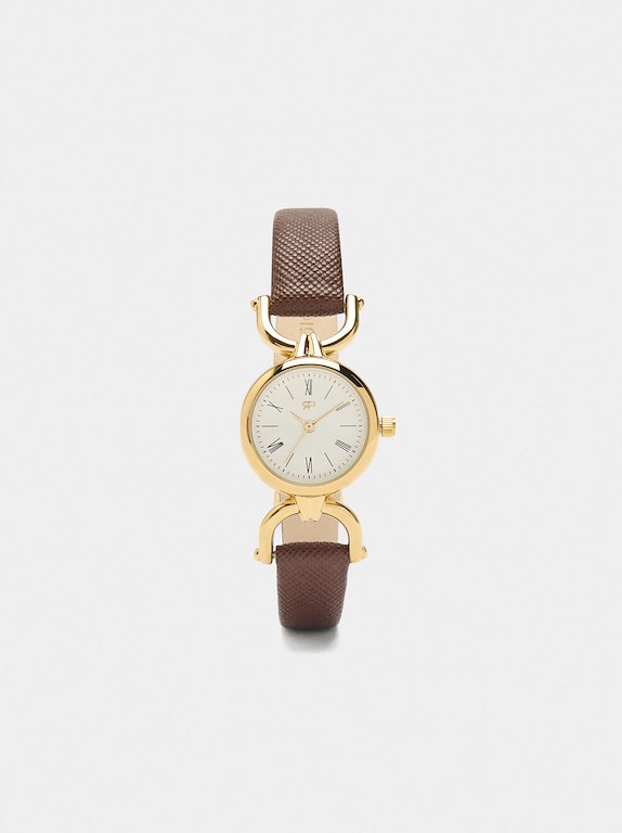 ROUND WATCH WITH TEXTURED BRACELET