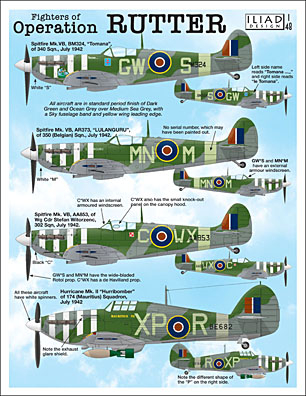 NEW! Iliad Design 48045 Fighters of Operation Rutter (3 x Supermarine Spitfire and 1 x Hawker Hurricane)