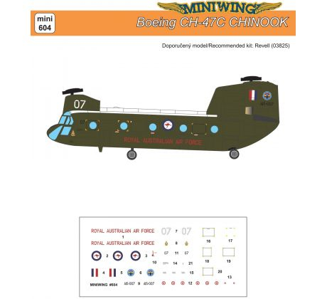 NEW! Miniwing 604 Boeing CH-47 C Chinnok - Australian Air Force (for Revell CH-47 D Chinook Kits)