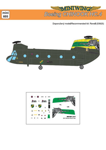 NEW! Miniwing 605 Boeing Chinnok HC.4 - RAF 27th Squadron (for Revell CH-47 D Chinook Kits)