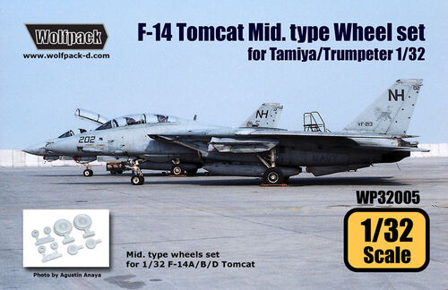 Wolfpack Design WP32005 Grumman F-14 Tomcat - Mid. Type Wheel Set (for Tamiya and Trumpeter Kits)