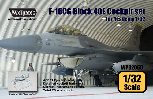 Wolfpack Design WP32060 F-16 CG Block 40E - Cockpit Set (for Academy Kits)