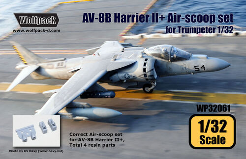 Wolfpack Design WP32061 AV-8B Harrier II+ - Correct Airscoop Set (for Trumpeter Kits)