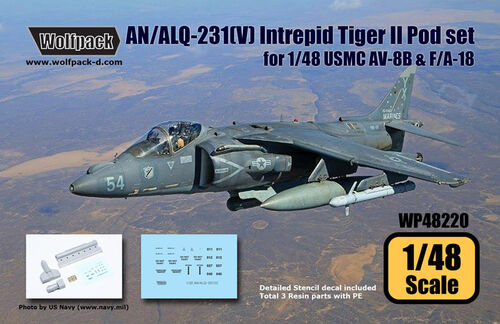 Wolfpack Design WP48220 AV-8 B and F/A-18 (USMC) - AN/ALQ-231 Intrepid Tiger II Pod Set