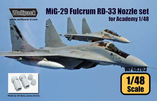 NEW! Wolfpack Design WP48203 MiG-29 Fulcrum - RD-33 Engine Nozzle Set (for Academy Kits)
