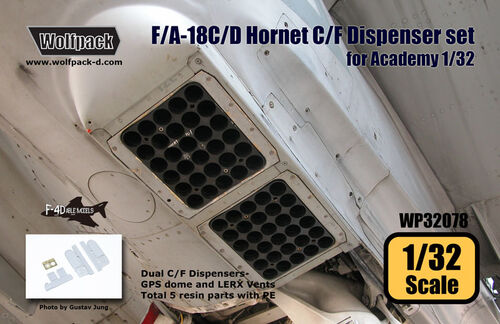 NEW! Wolfpack Design WP32078 McDonnell Douglas F/A-18 C/D Hornet - C/F Dispenser Set (for Academy Kits)