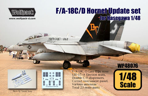 NEW! Wolfpack Design WP48076 McDonnell Douglas F/A-18 C/D Hornet Late Type - Update Set (for Hasegawa Kits)