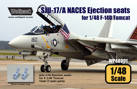 NEW! Wolfpack Design WP48091 Grumman F-14 D Tomcat - SJU-17/A NACES Ejection Seat (2 pcs / for Hasegawa / Revell and Hobby Boss Kits)