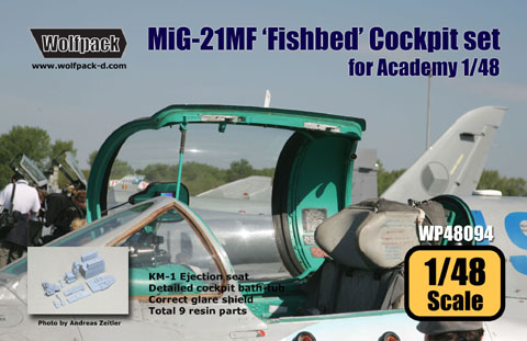Wolfpack Design WP48094 MiG-21 MF Fishbed - Cockpit Set (for Academy Kits)