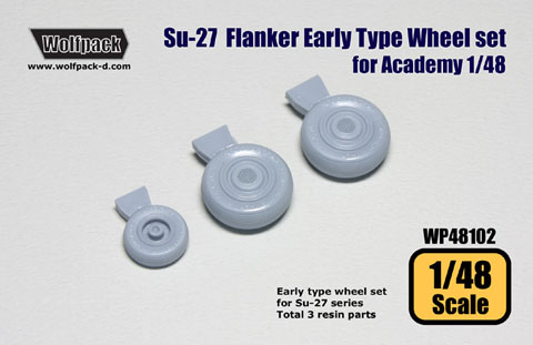 Wolfpack Design WP48102 Sukhoi Su-27 Flanker - Early Type Wheel Set (for Academy Kits)