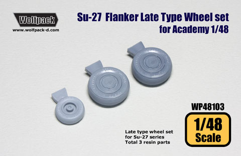 Wolfpack Design WP48103 Sukhoi Su-27 Flanker - Late Type Wheel Set (for Academy Kits)