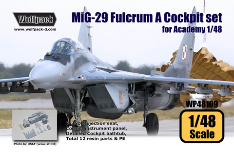 Wolfpack Design WP48109 MiG-29 (9.12A) Fulcrum A - Cockpit Set (for Academy Kits)