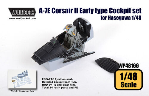NEW! Wolfpack Design WP48166 A-7 E Corsair II - Early Type Cockpit Set (for Hasegawa Kits)