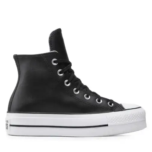 CONVERSE Ženske patike CHUCK TAYLOR ALL STAR KOŽENA PLATFORMA crne