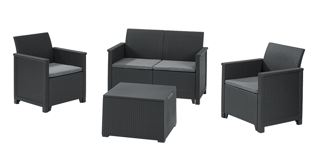 Keter Baštenski set Elodie 2 seater sa box stolom, grafit CU 253948ID EK000720631