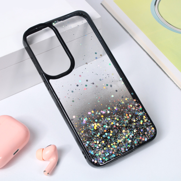 Maska za Samsung Galaxy A55 5G Frame Glitter crna
