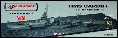 AJM Models 700-031 HMS CARDIFF British Cruiser 1943