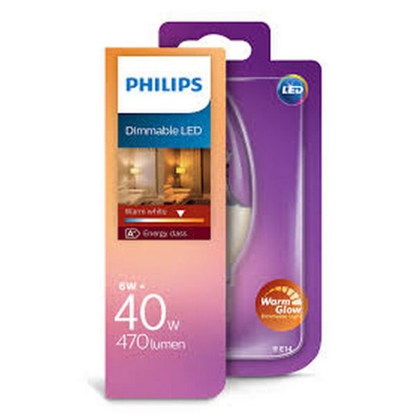 PHILIPS Dimabilna LED sijalica 6W(40W) E14 230V PS498, providna