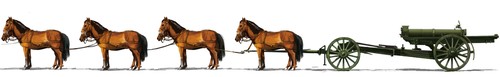 Choroszy Modelbud V7202 Howitzer 155 C Schneider (1917) with caisson and horses-drawn