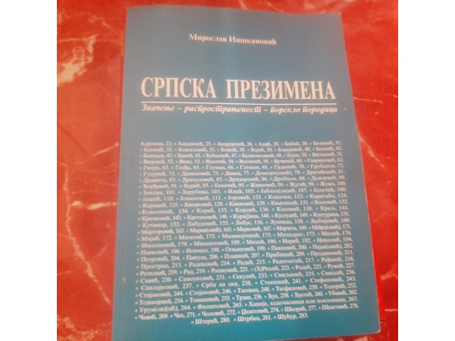 20 Miroslav Niškanović - Srpska prezimena