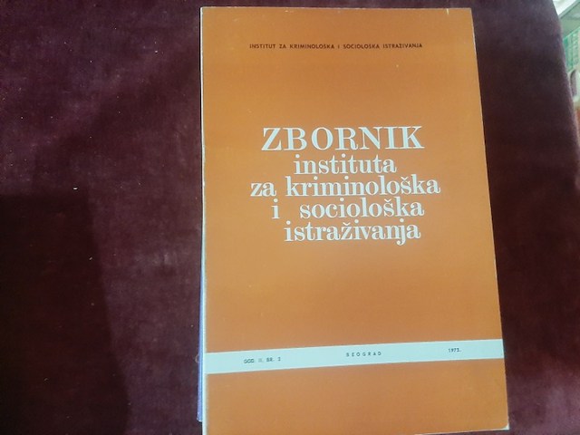 151 Zbornik instituta za kriminološka i sociološka istr