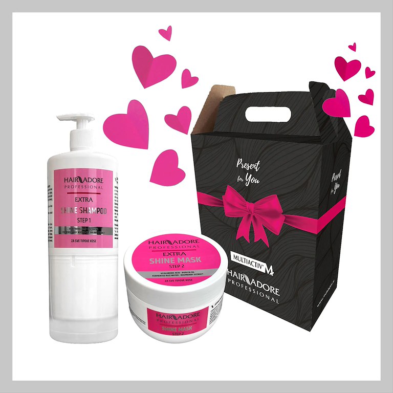 HAIR ADORE EXTRA SHINE GIFT SET ŠAMPON 1 L + MASKA 450ML