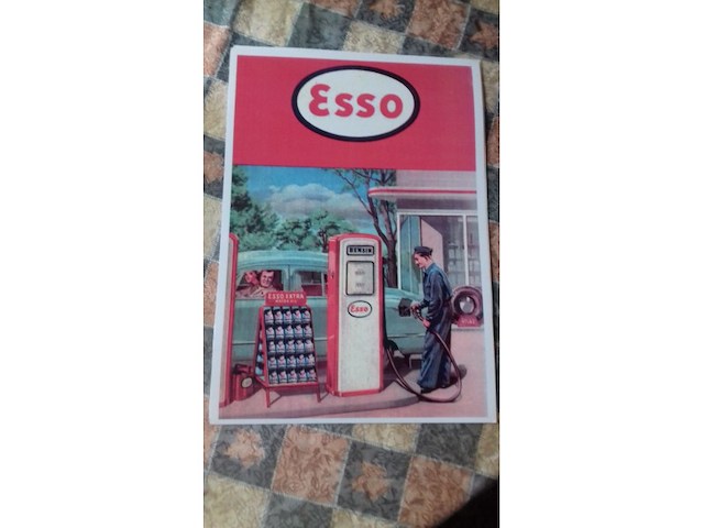 ESSO..BENZINSKA .PUMPA.POSTER USA.