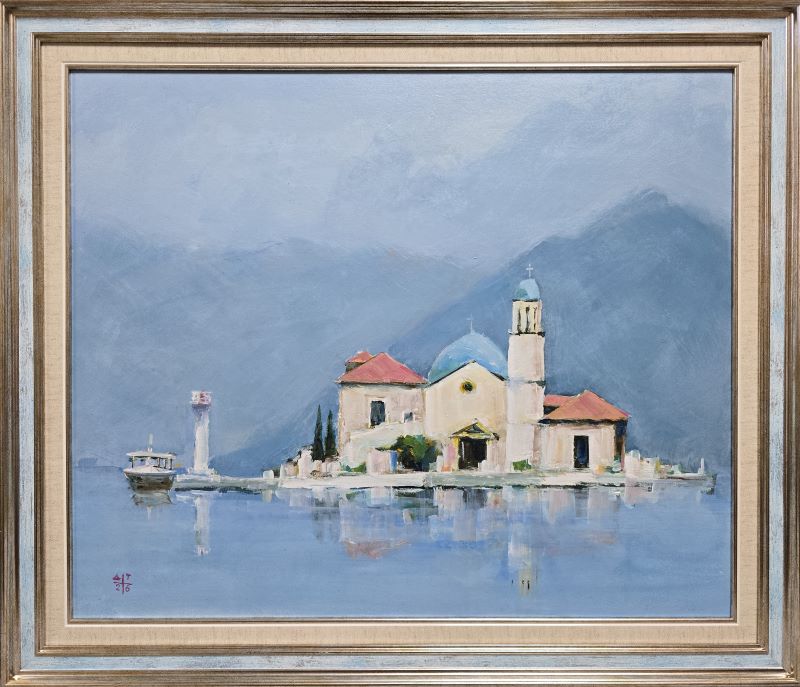 More 18, Dragan Tasić, akril na platnu kaširano na kartonu, sa 60×70 cm, bez 50×60 cm, sertifikat, 17700 dinara