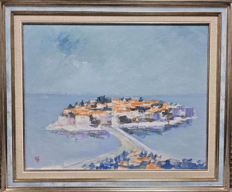 More 16, Dragan Tasić, akril na platnu kaširano na kartonu, sa 51×61 cm, bez 40×50 cm, sertifikat, 14160 dinara