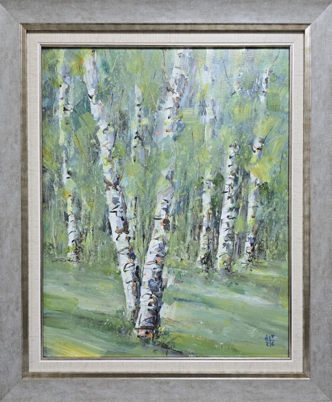 Breze 8, Dragan Tasić, akril na platnu kaširano na kartonu, sa 62×52 cm, bez 50×40 cm, sertifikat, 14160 dinara