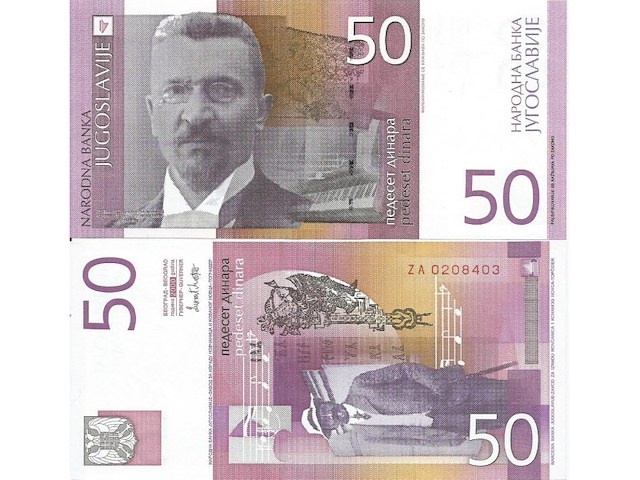 Jugoslavija 50 dinara 2000. UNC ZA zamenska