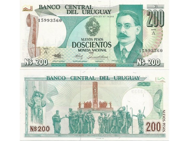 URUGUAY 200 pesos 1986. UNC