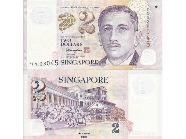SINGAPORE 2 dollars 2024. UNC Polimer